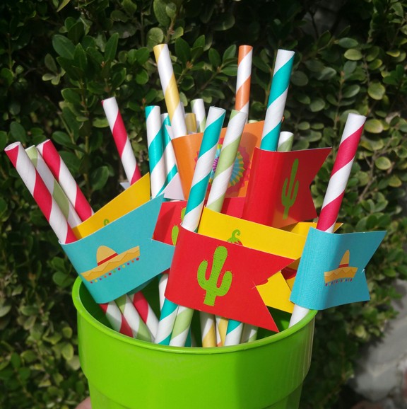 Fiesta Straw Flags - Let's Fiesta Collection by That Party Chick