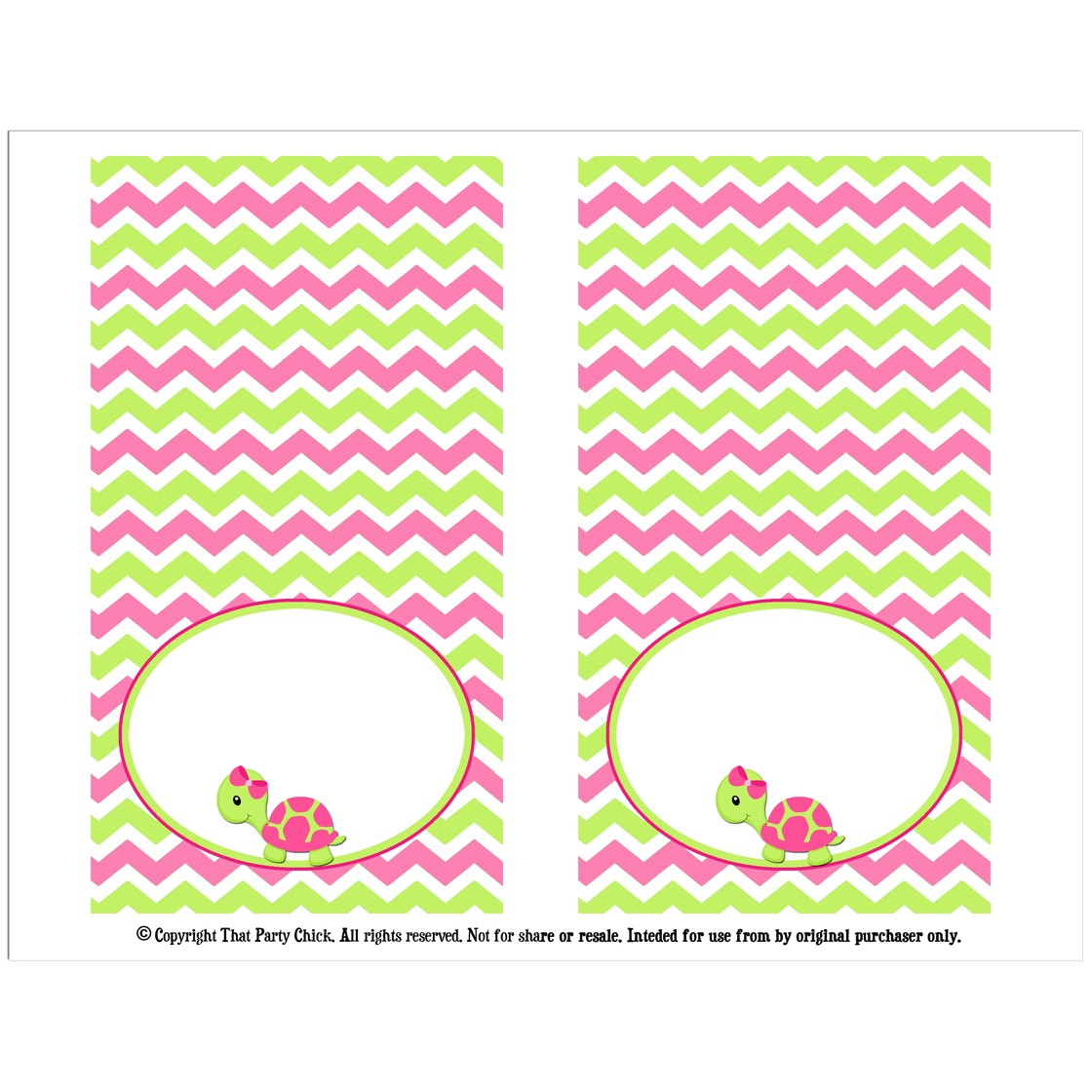 Girl Turtle Party Tent Style Food Labels by That Party Chick - One ...